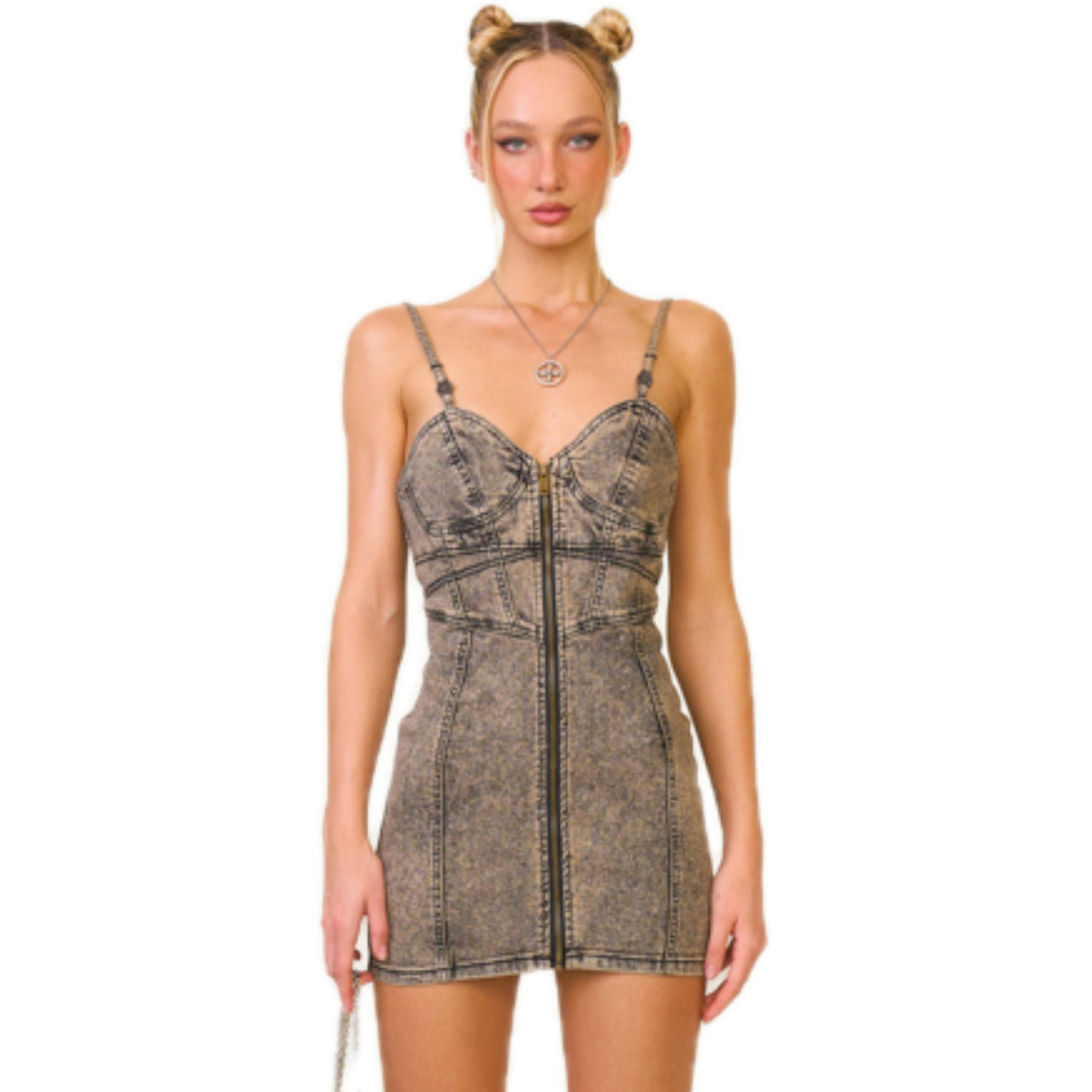 SMFK Compass Mustang Denim Biker Dress – Fixxshop