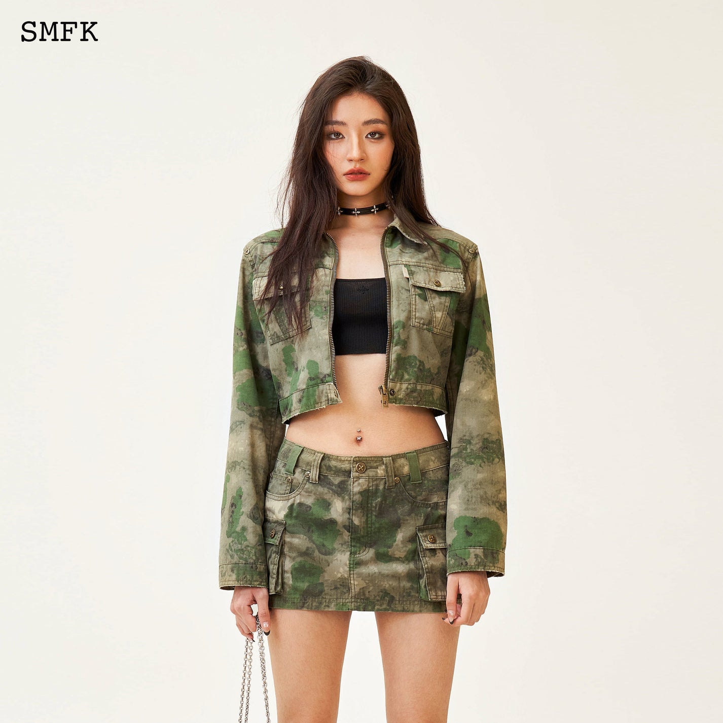 SMFK Compass Viper Green Camouflage Workwear Mini Skirt – Fixxshop