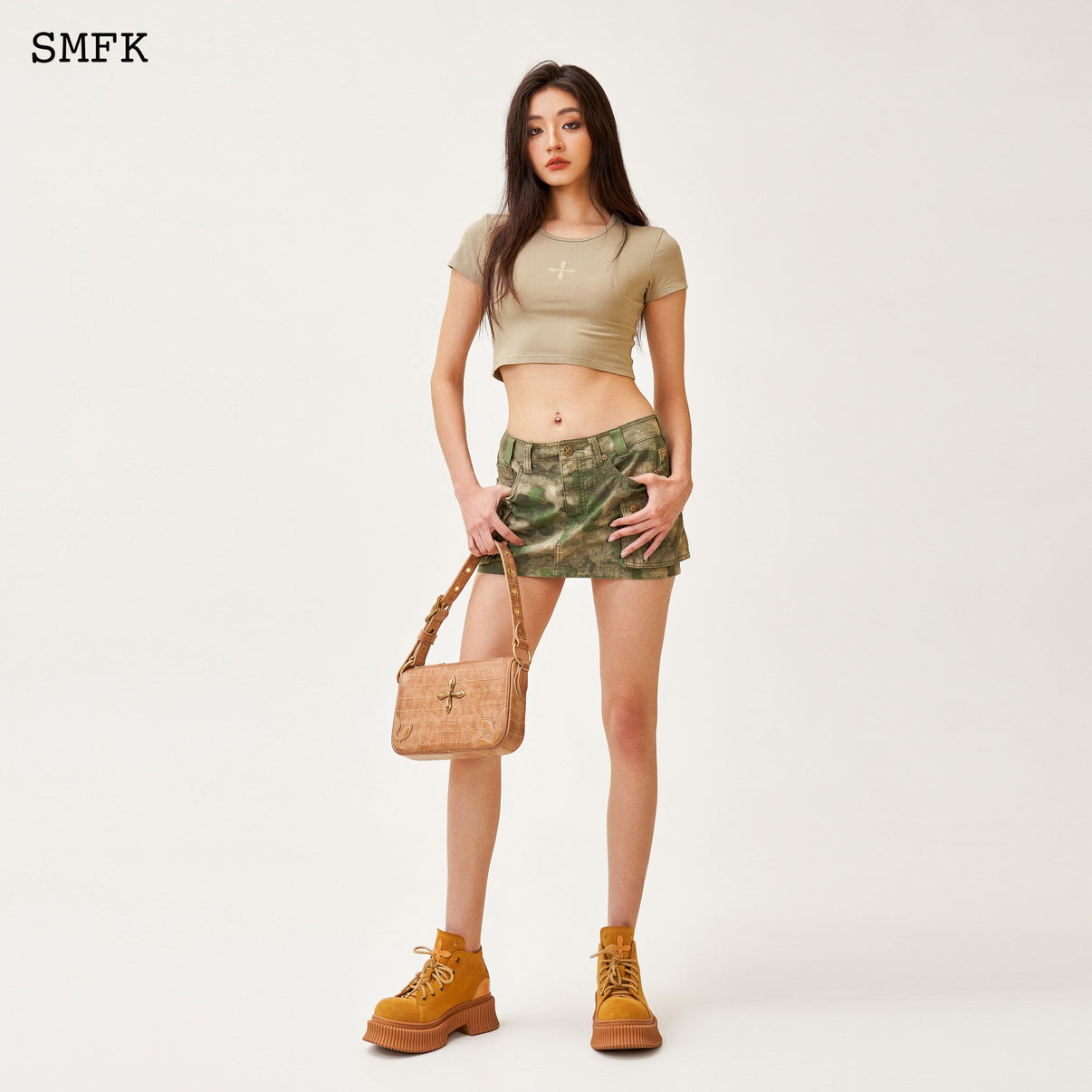 SMFK Compass Viper Green Camouflage Workwear Mini Skirt – Fixxshop